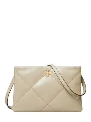 Tory Burch Kira Diamond Quilted Leather Crossbody Bag - Light Stone