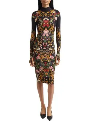 Alice + Olivia Delora Long-sleeve Midi Dress - Evermine