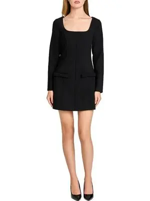 WAYF Anna Long Sleeve Mini Dress - Black