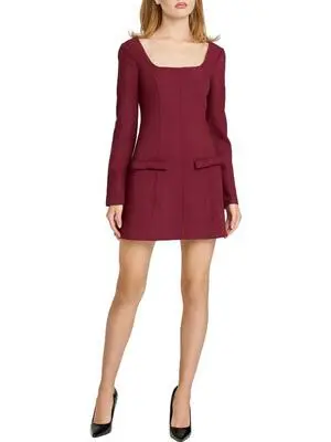 WAYF Anna Long Sleeve Mini Dress - Merlot