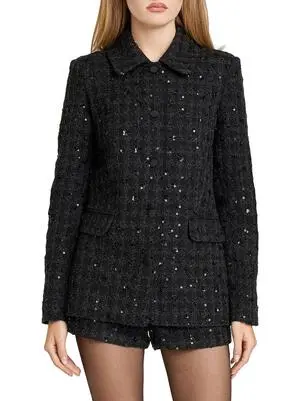 WAYF X Sara Walker Andie Sequin Tweed Jacket - Black