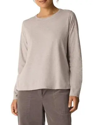 Eileen Fisher Organic Cotton Long-sleeve T-shirt - Dove