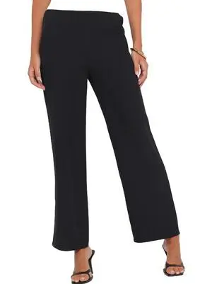 PETAL & PUP Wide Leg Crepe Pants - Black