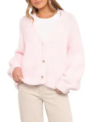 PETAL & PUP Balloon Sleeve Cardigan - Pale Pink