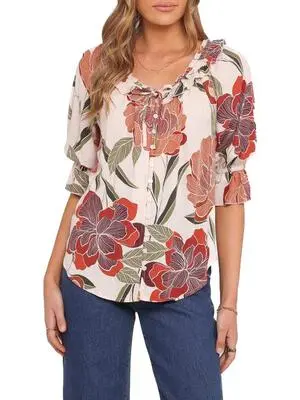 PETAL & PUP Bertha Floral Button-up Top - Fall Floral