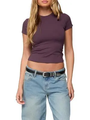 EDIKTED Stretch Crop Top - Purple