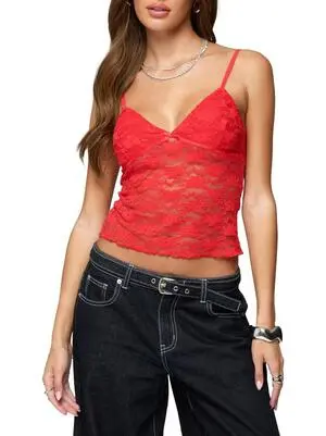 EDIKTED Eira Lace Camisole - Red