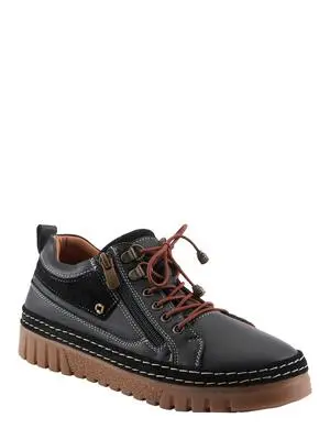 SPRING STEP SHOES Lauria Leather Sneaker - Black