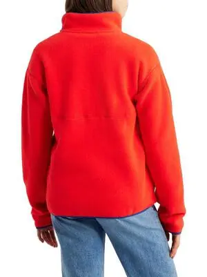 L.l.bean Classic Fleece Half Snap Pullover - Lobster Red