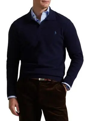 Polo Ralph Lauren Regular Fit Wool Johnny Collar Sweater - Hunter Navy