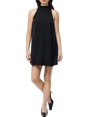 French Connection Ennis Satin Babydoll Minidress - Black
