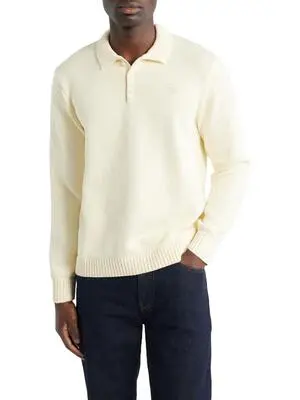 PERCIVAL Verso Long Sleeve Polo - Ecru
