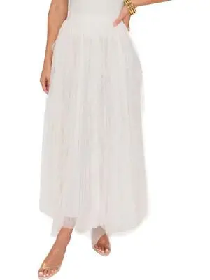 VICI Ruffled Tiered Tulle Maxi Skirt - Cream