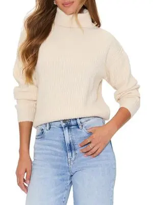 VICI Ribbed Turtleneck Sweater - Cream