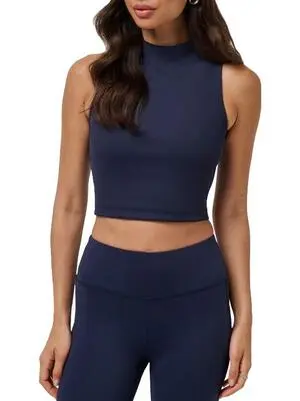 Travis Mathew Limitless Mock Neck Crop Tank - Navy Blazer
