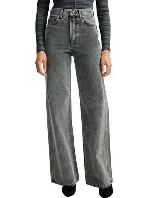 Veronica Beard Taylor High-waist Wide-leg Jeans - Volcanic Dust