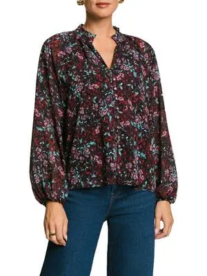 Matty M. Harlyn Floral Button-up Shirt - Berry