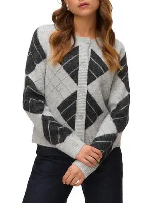 VERO MODA Metallic Argyle Cardigan