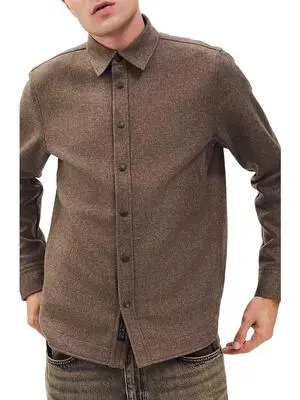 Rag & Bone Wool Blend Flannel Shirt Jacket - Brown