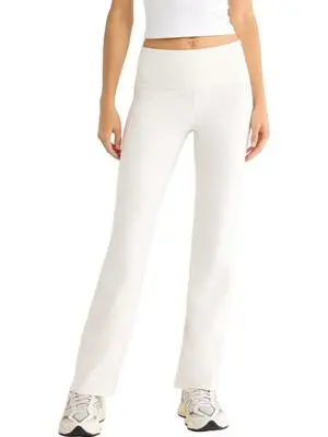Zella High Waist Straight Leg Pants - Ivory Egret
