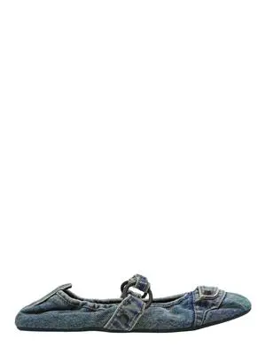 Balenciaga Ring-embellished Ballet Flats - Blue