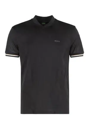 BOSS Contrasting-trim T-shirt - Black