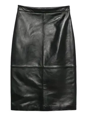 ANTONELLI FIRENZE Panelled Leather Knee Length Skirt
