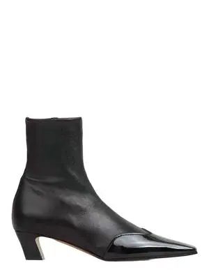 Khaite Patent Leather Ankle Boots - Black