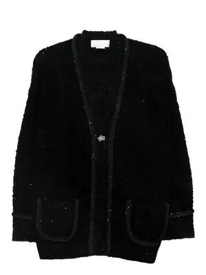 GENNY Sequin-embellished Cardigan - Black