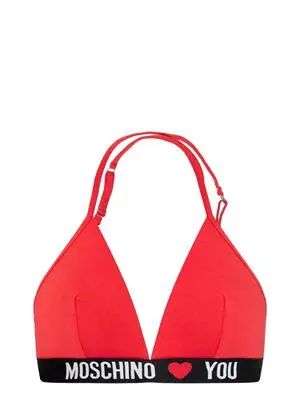 Moschino Logo-band Bra - Red