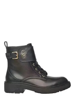 Liu Jo Buckle Logo Plaque Boots - Black