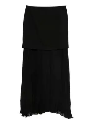 ISABELLE BLANCHE Layered Mid-length Skirt - Black