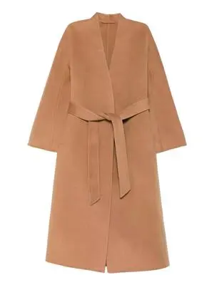 THE CURATED COLLECTION Belted Mid-length Coat - Brown