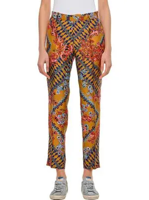 Alberto Biani Floral Print Silk Trousers - Yellow