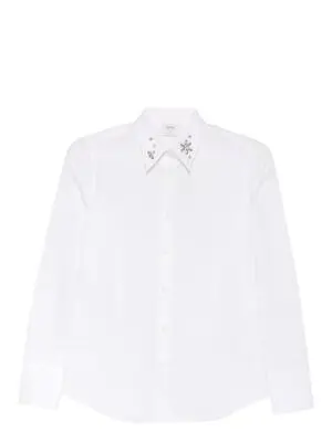 CALIBAN Long-sleeved Embellished Shirt - White