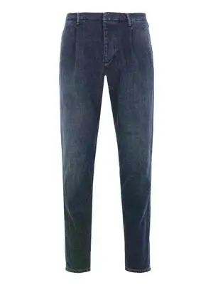Incotex Pleated Denim Jeans - Blue