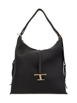 TOD'S T Timeless Medium Shoulder Bag - Black
