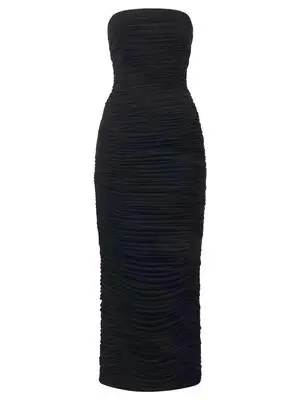 Magda Butrym Ruffled Strapless Dress - Black