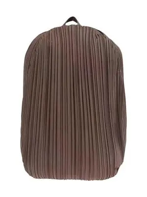 Issey Miyake Pleated Oval Backpack - Brown