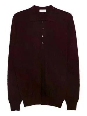 PAOLO PECORA Fine-knit Polo Shirt - Red