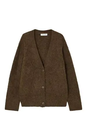 THE FRANKIE SHOP Elland Brushed Alpaca-blend Cardigan - Brown