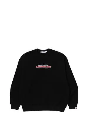 A BATHING APE Slogan Relaxed Fit Crewneck Sweatshirt - Black