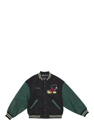 Supreme Number Ine Mickey Varsity Jacket - Black