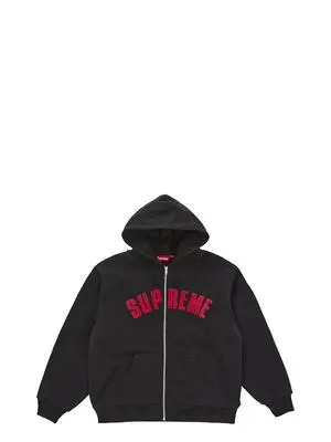 Supreme Arc Thermal Lined Zip Up Hooded Sweatshirt - Black