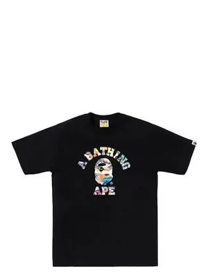 A BATHING APE Art Camo College Tee Shirt - Black