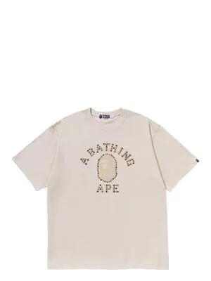 A BATHING APE Stone College Relaxed Fit Tee Shirt - White