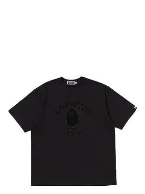 A BATHING APE Stone College Relaxed Fit Tee Shirt - Black
