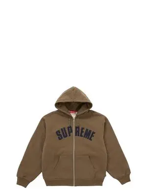 Supreme Arc Thermal Lined Zip Up Hooded Sweatshirt - Brown