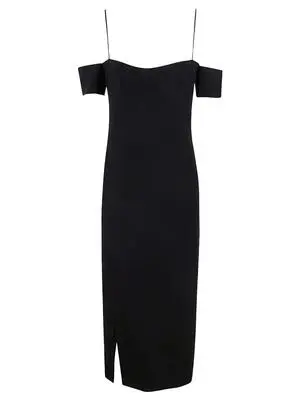 Pinko Off-shoulder Slit Dress - Black