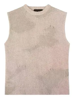 HELIOT EMIL Crew-neck Wool Vest - Neutrals